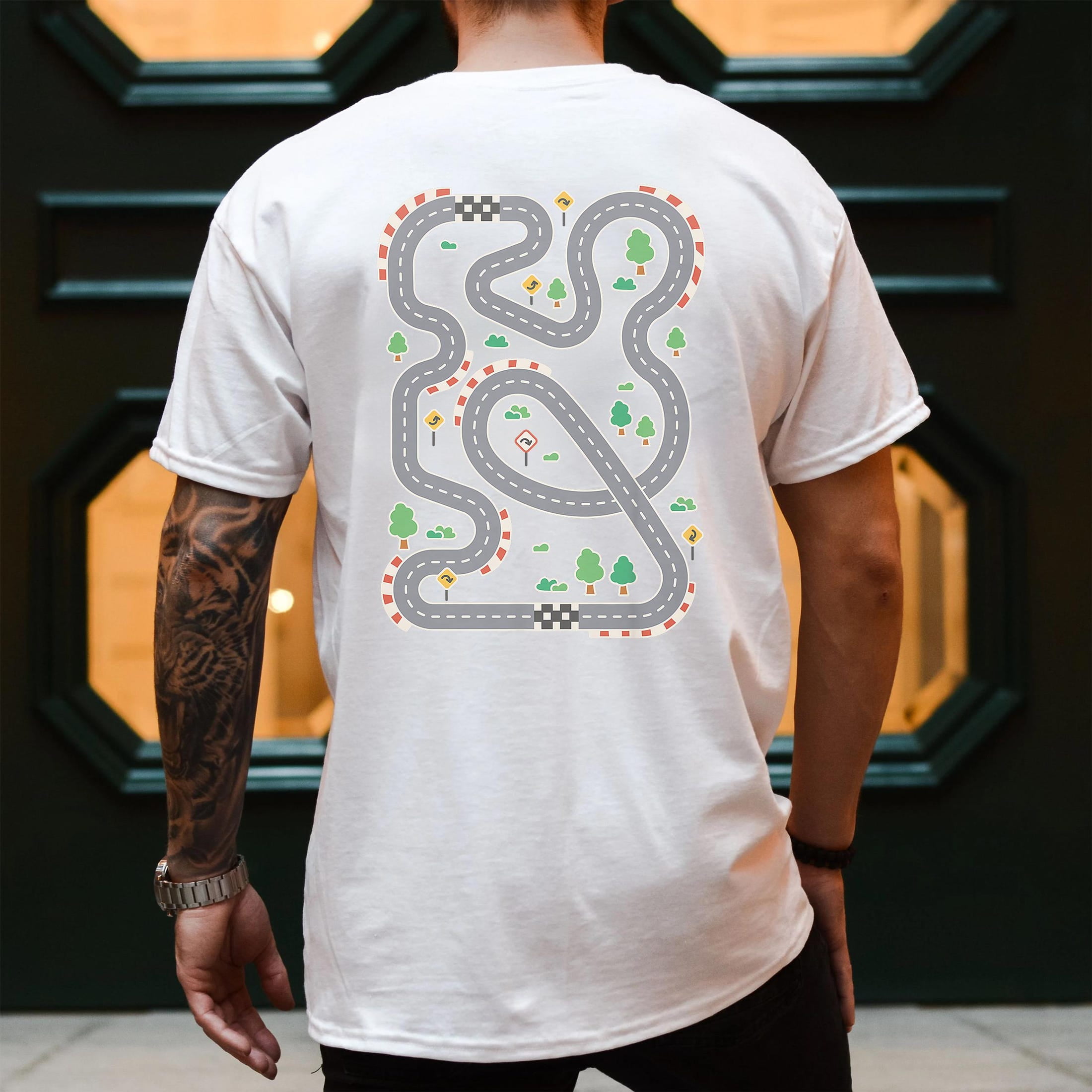 Play Cars on Daddy’s Back T-Shirt – Funny Race Track Massage Tee for ...