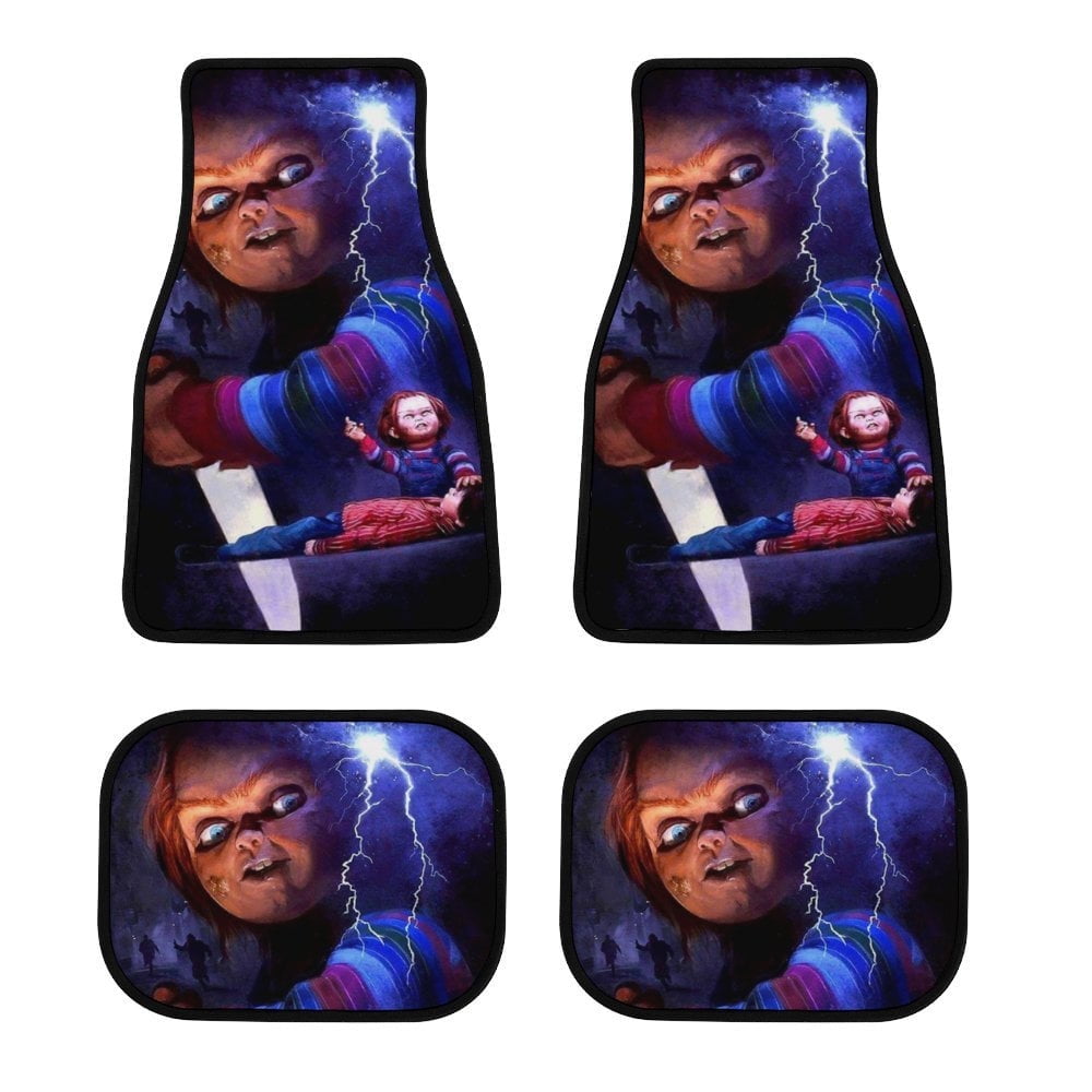 Play Child Chucky Car Floor Mat Set 4-Piece Front/Rear Auto Foot Mats ...