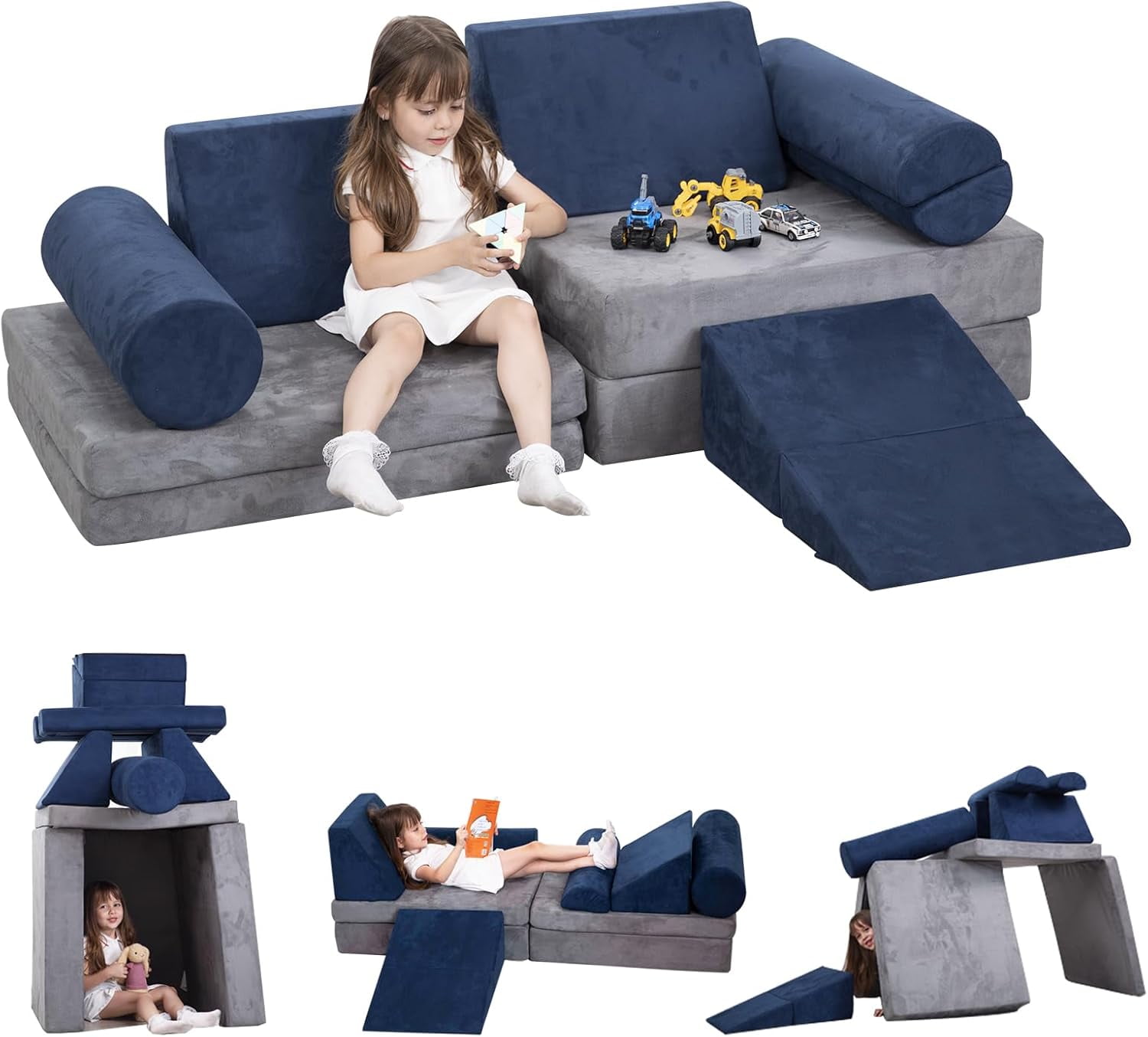 Play Couch Sofa for Kids 9PCS Sectional Sofa Playroom Imaginative ...