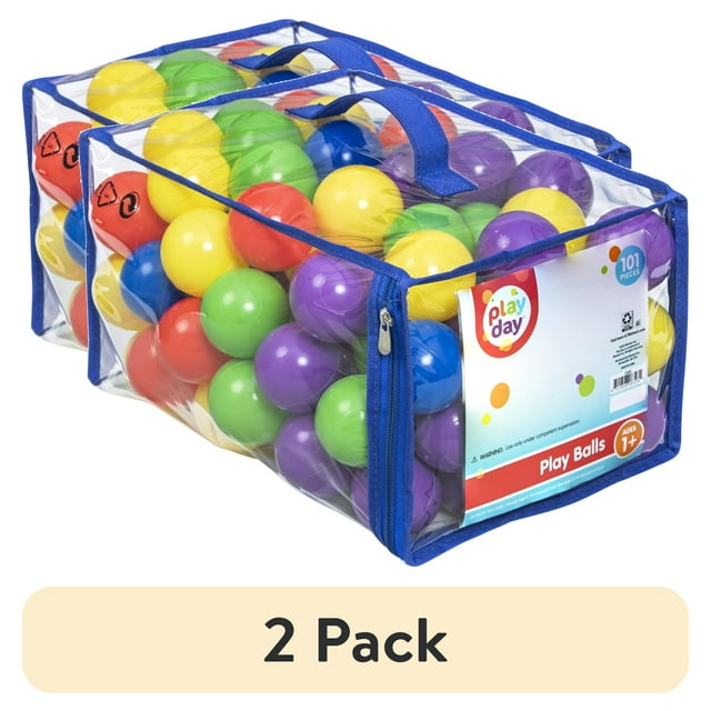 (2 pack) Play Day 100 Piece Play Balls, Multicolor, Baby and Toddler ...