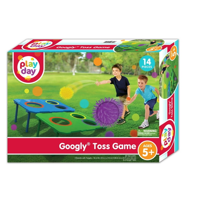Play Day Googly Toss Game, Plastic, 8 Pieces = 2 Target Boards and 6 ...