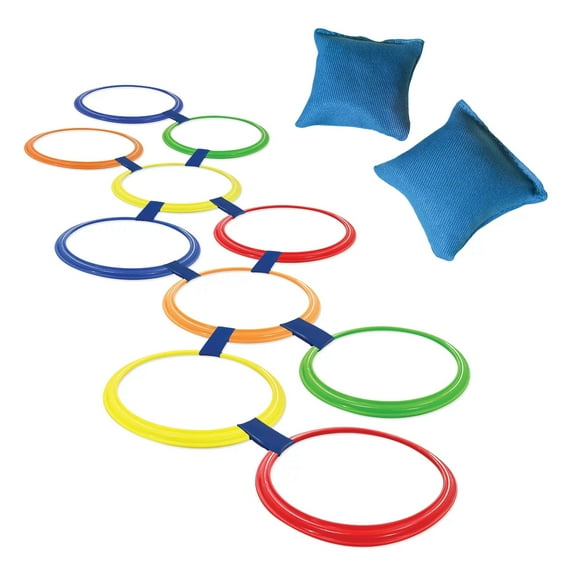 Play Day Hopscotch Rings, Kid's Outdoor Sports, Includes 10 Colorful ...