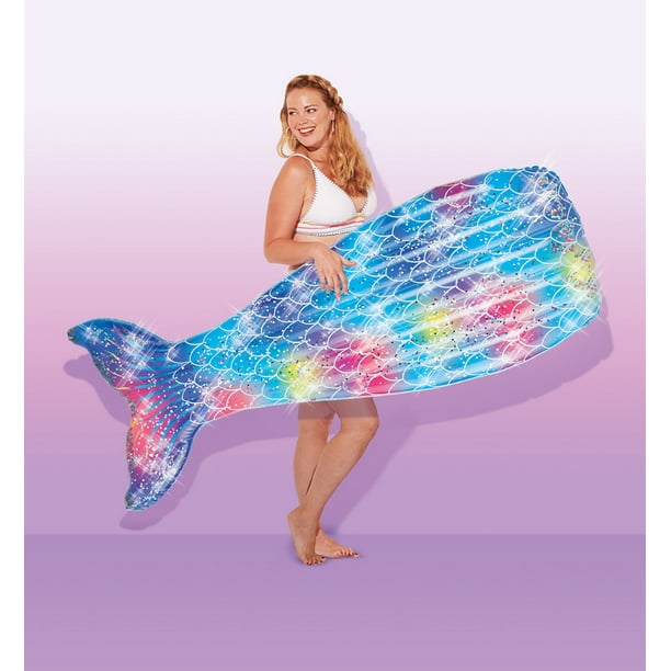 Play Day Inflatable Glitter Sparkles Mermaid Tail Float - Walmart.com