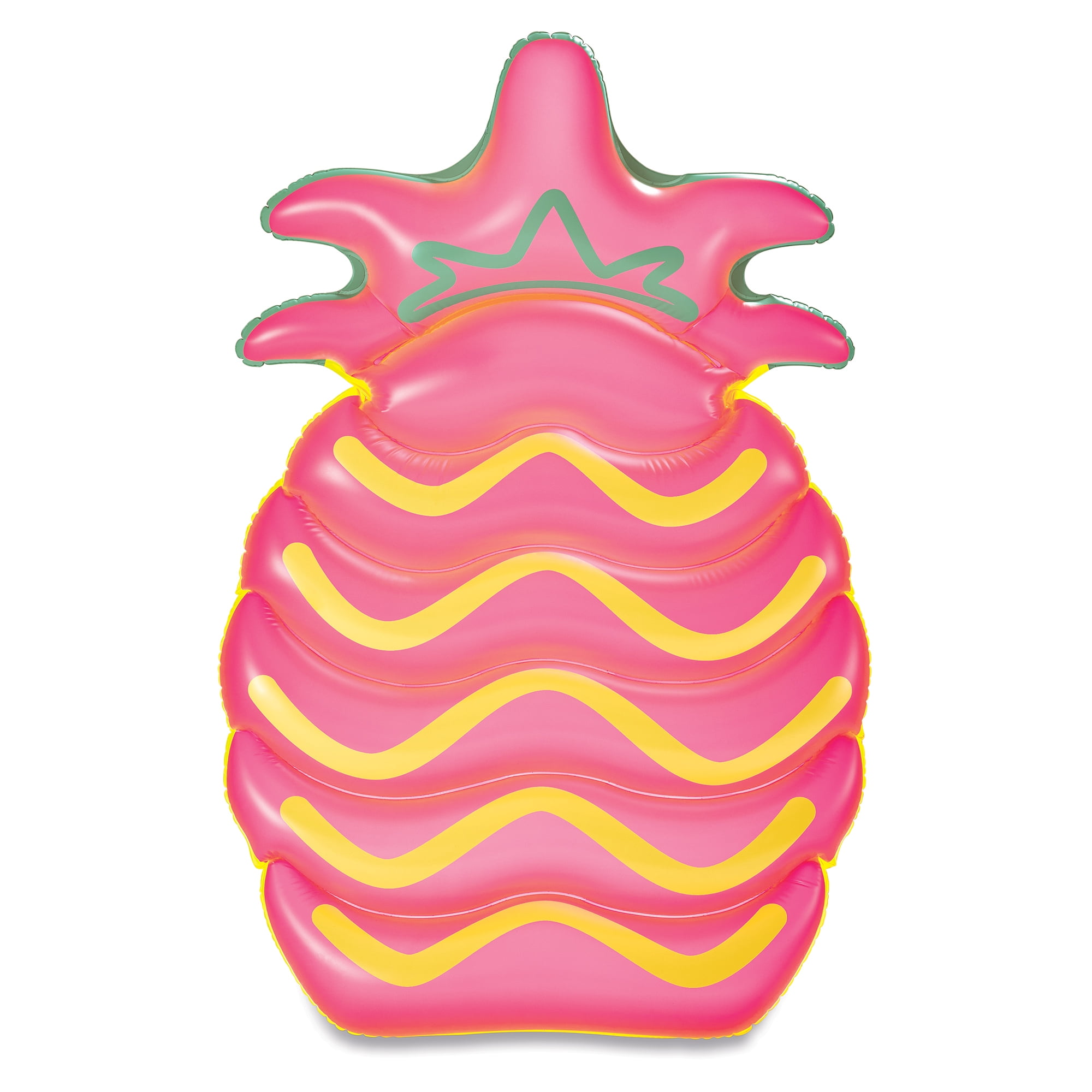 Play Day Inflatable Neon Pineapple Pool Float for Fun Tropical Lounging ...