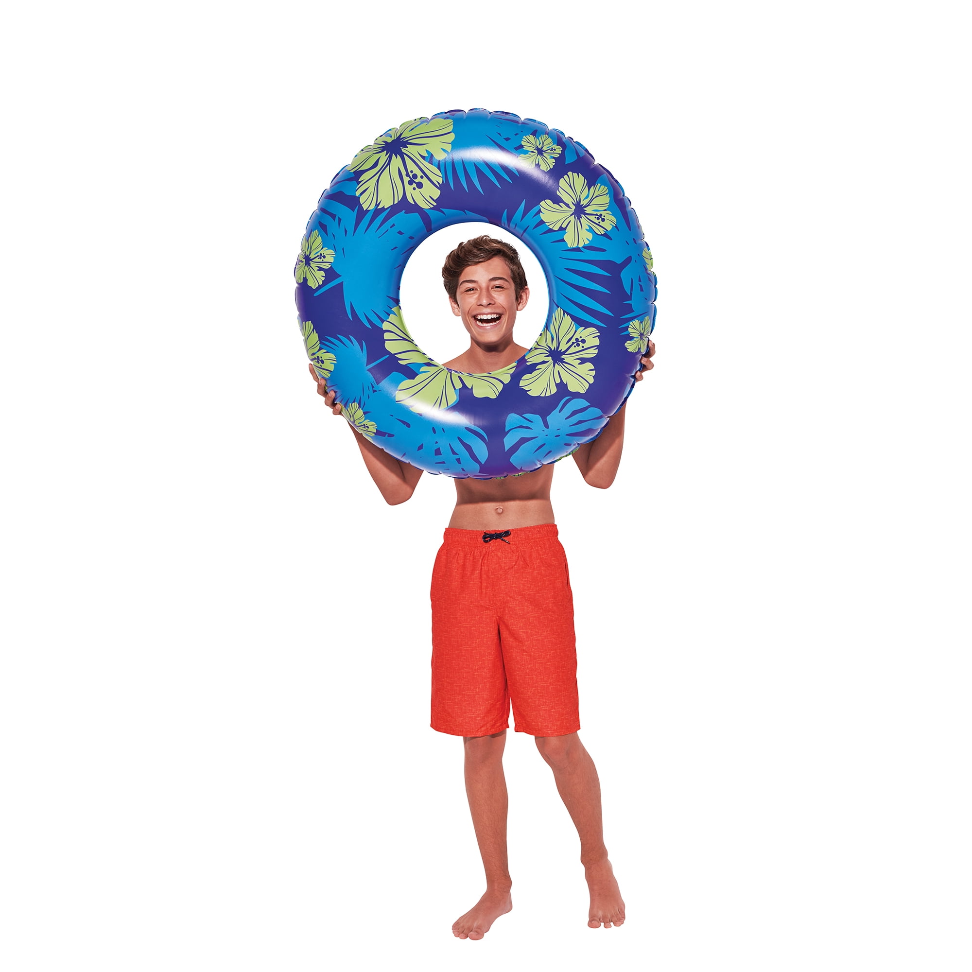 Play Day Inflatable Printed Swim Tube - Blue - Walmart.com