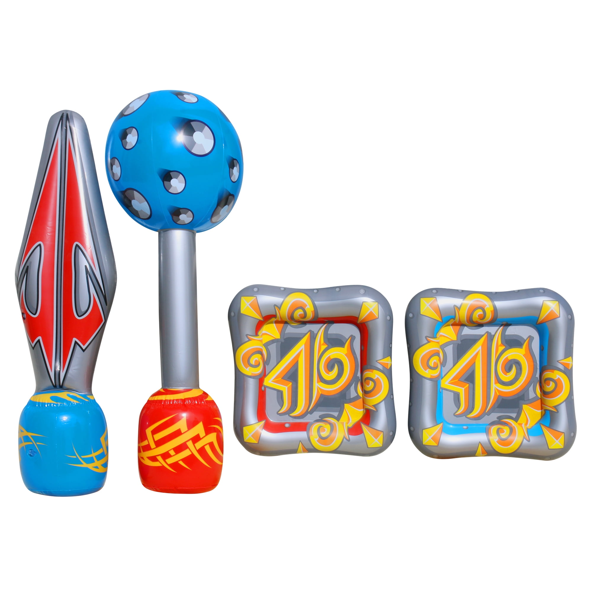 Play Day Mega Warrior Battle Pack Kids Inflatable Sword Mace Shields ...