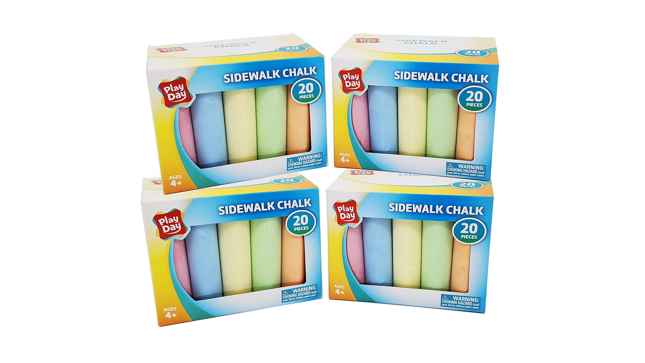 Play Day Sidewalk Chalk 20 Pieces (4 Pack) - Walmart.com