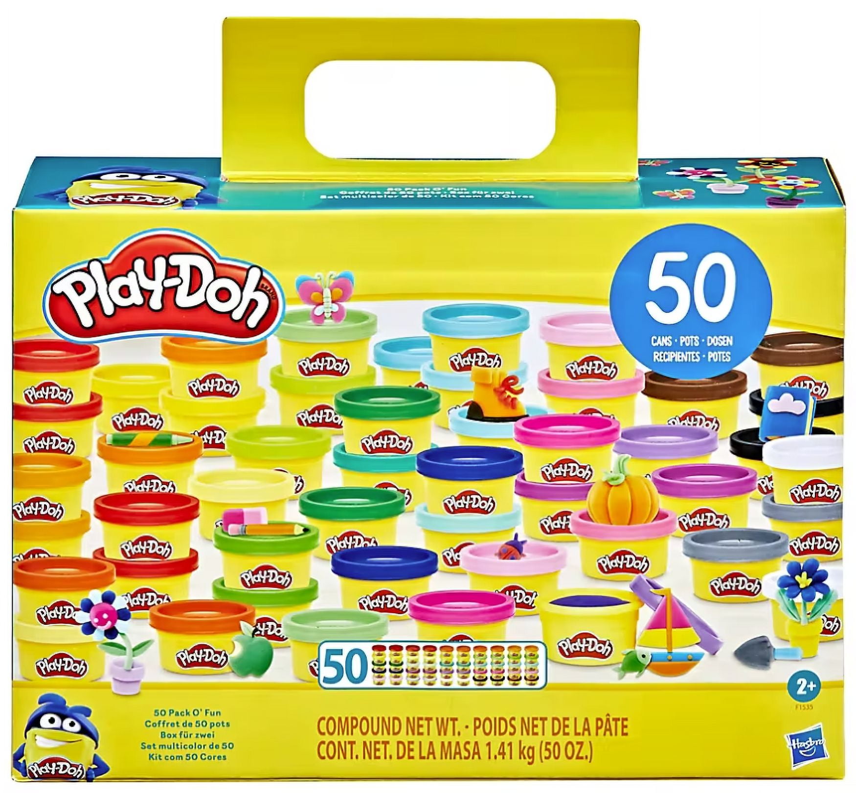 Play-Doh 50 Pack O' Fun Modeling Compound with 25 Colors, 50 1 Oz Cans for Creative Kids ...