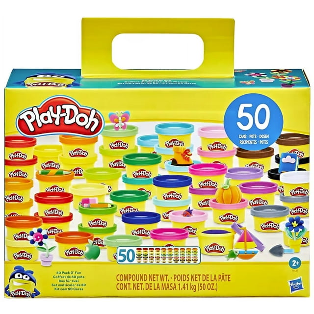 Play-Doh 50 Pack O' Fun, Bulk Modeling Compound, 25 Colors, 50 1 Oz ...