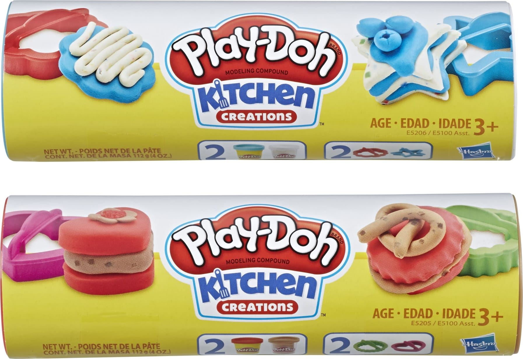Play Doh BLUE & RED Cookie Canister E5100 Play Food Set with 2 Non ...