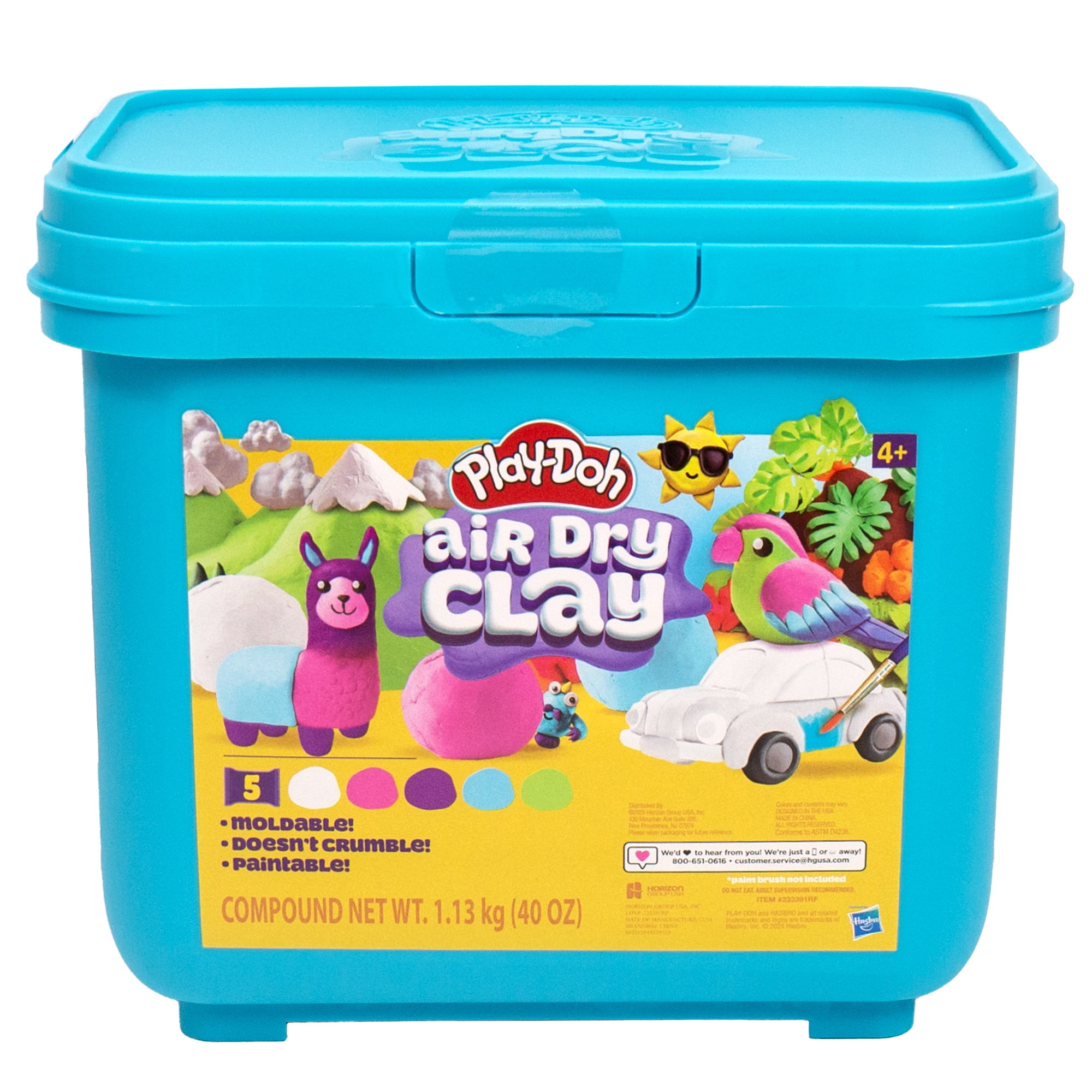 Play-Doh Brand Multicolor Air Dry Clay Bucket, 40 oz - Walmart.com