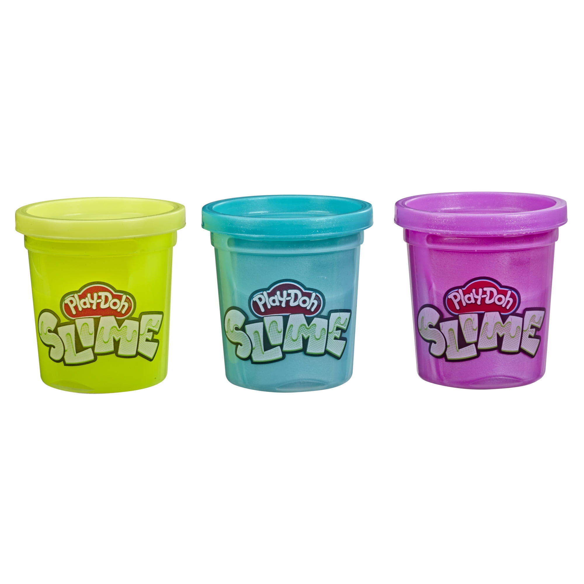 Play-Doh Brand Slime 3-Pack - Yellow, Metallic Purple, & Metallic Teal ...