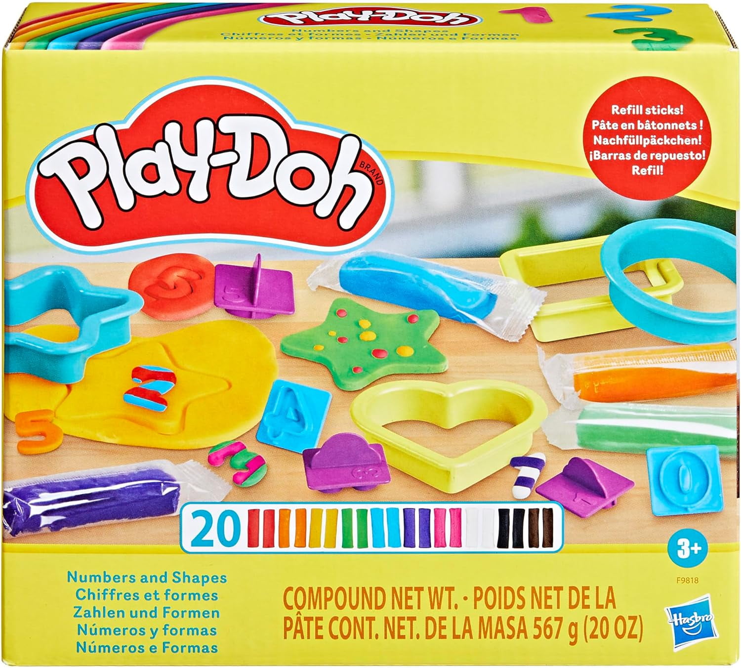 Play-Doh Clay Numbers and Shapes Playset - Multi-Color (20 Compound ...