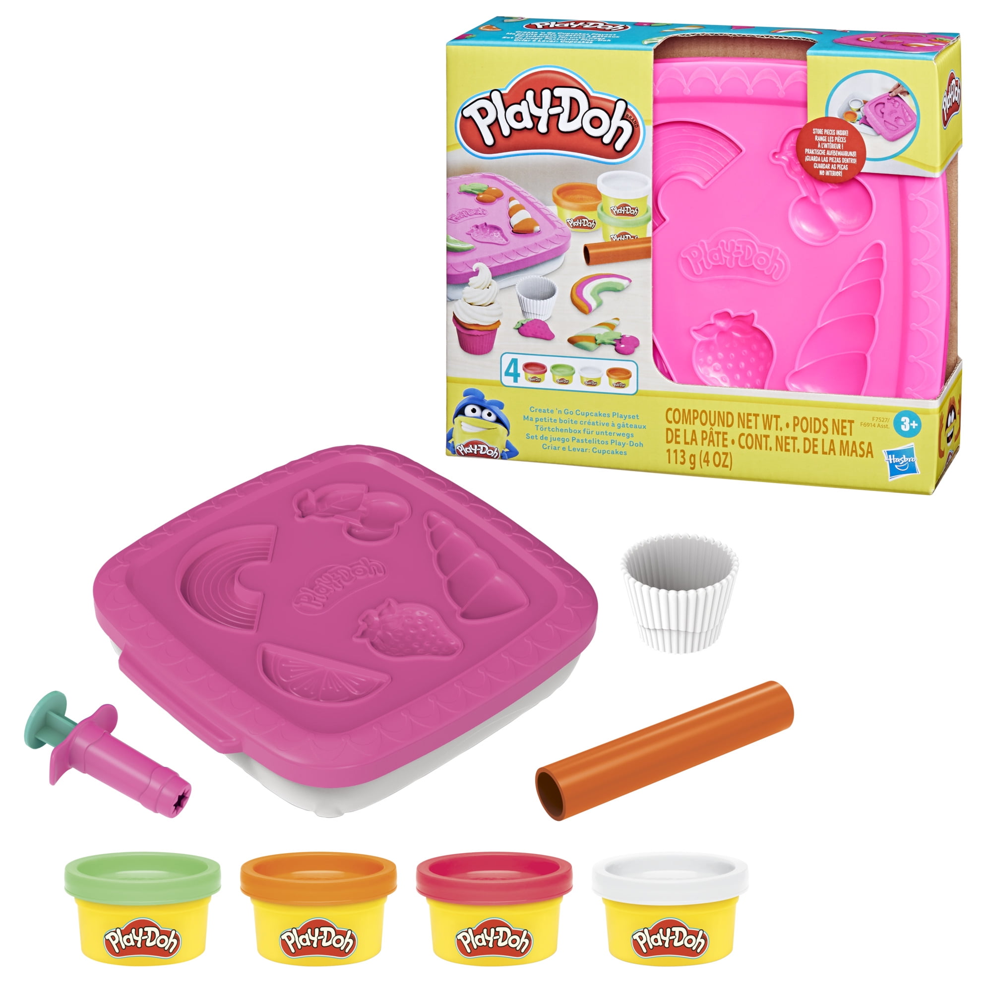 Play-Doh Create ‘n Go Cupcakes Playset, Arts and Crafts Toys for Kids ...