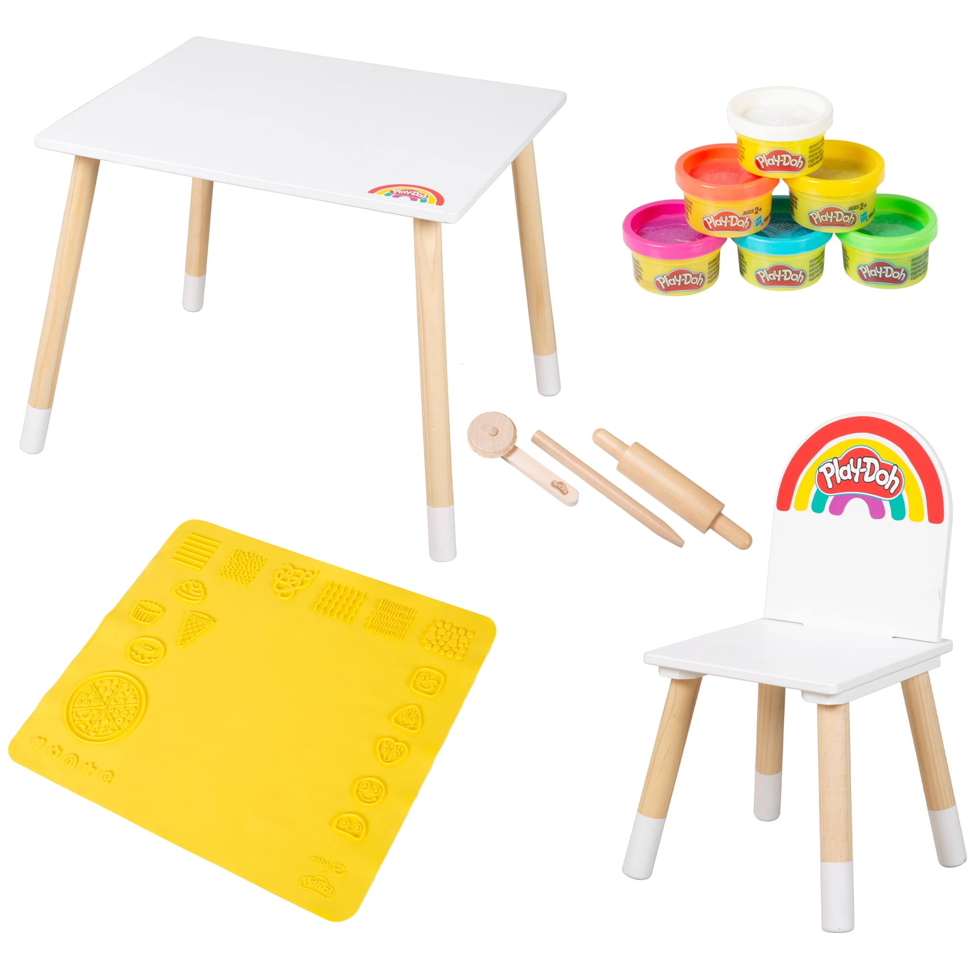 Play-Doh: Creative Seating Group Set - Wooden Crafting Table & Chair ...