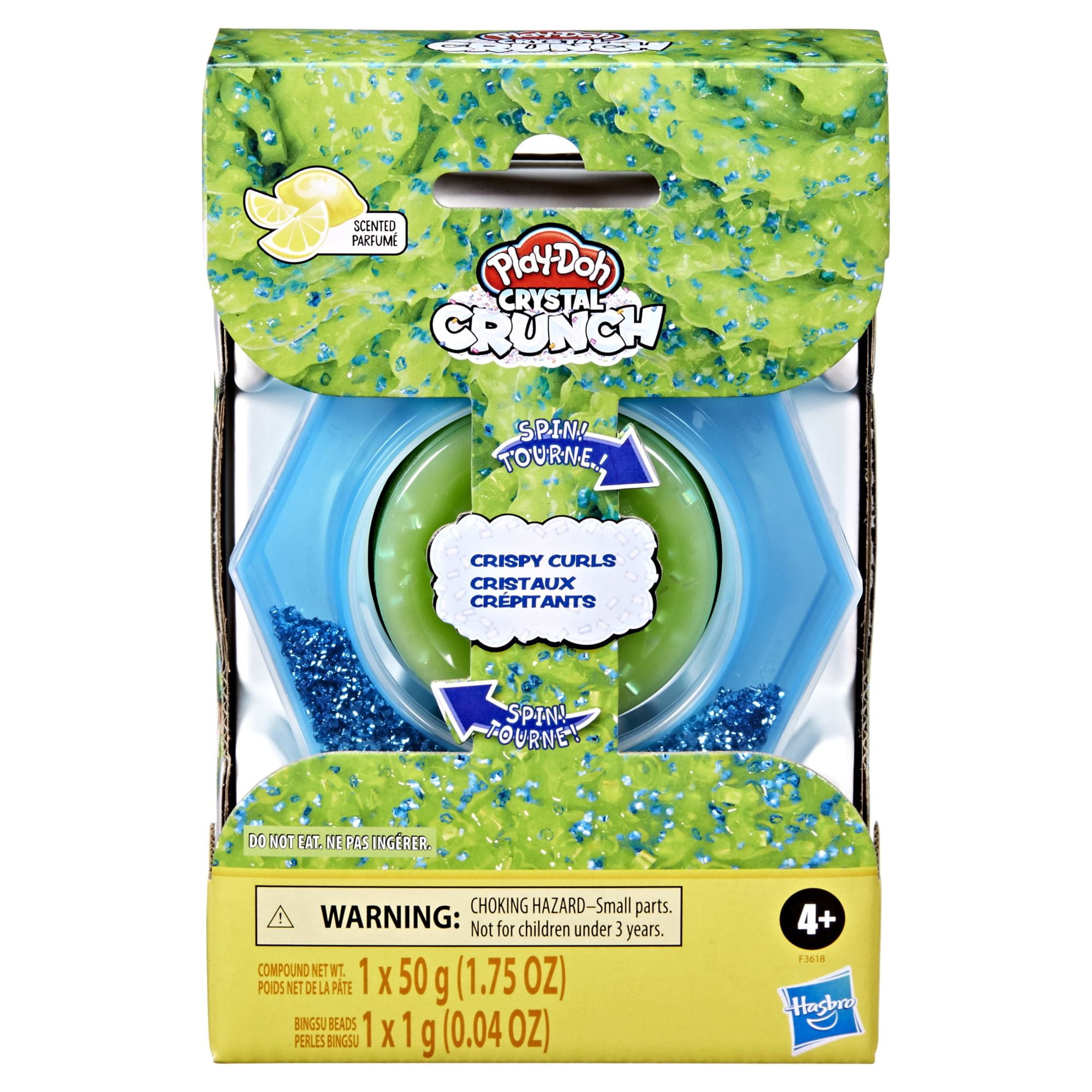 Play-Doh Crystal Crunch Crispy Curls Mixing Kit, Lemon Scented with Add ...