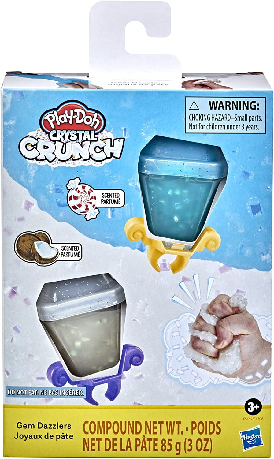 Play-Doh Crystal Crunch Gem Dazzlers Scented Blue and White 2-Pack ...