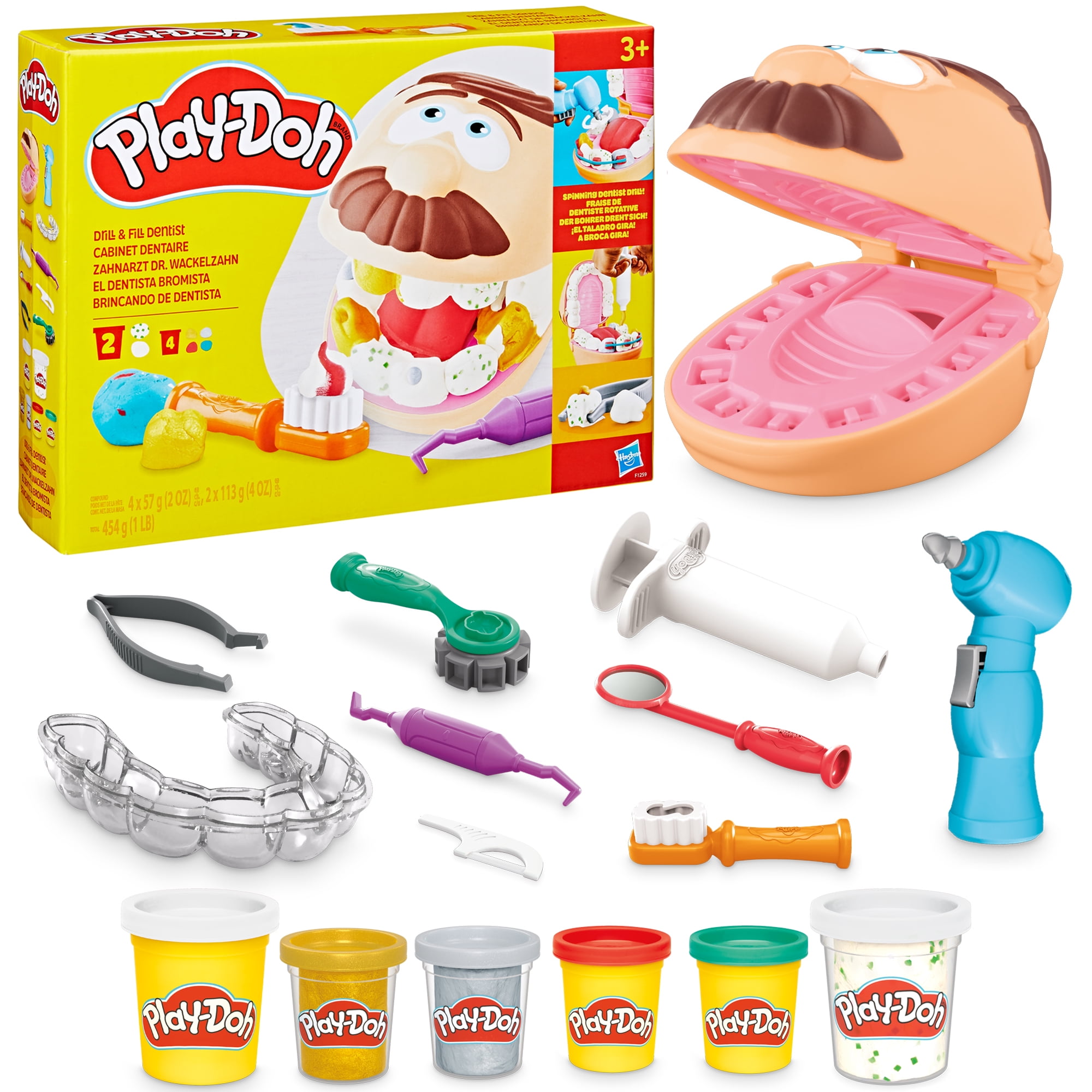 Play-Doh Drill 'n Fill Dentist, Includes 8 Cans of Compound, 16 Ounces ...