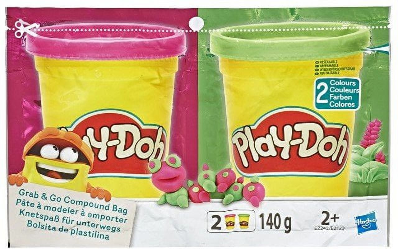Play-Doh Grab & Go Compound Bag - 2 Colors Pink & Green 5oz - Walmart.com