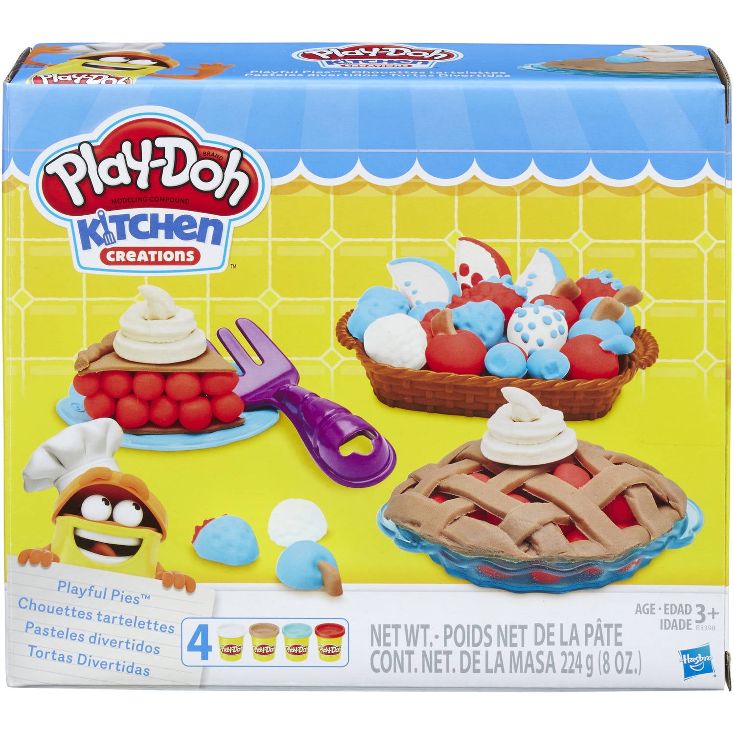 Play-Doh, Kitchen Creations Playful Pies Set, with 4 Cans of Play-Doh ...