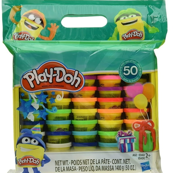 Play-Doh 50 Pack O' Fun Modeling Compound with 25 Colors, 50 1 Oz Cans for Creative Kids ...
