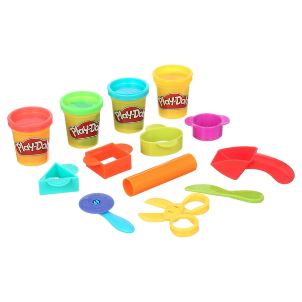 Play-Doh Starter Playset with 4 Modeling Compound Colors & 9 ...