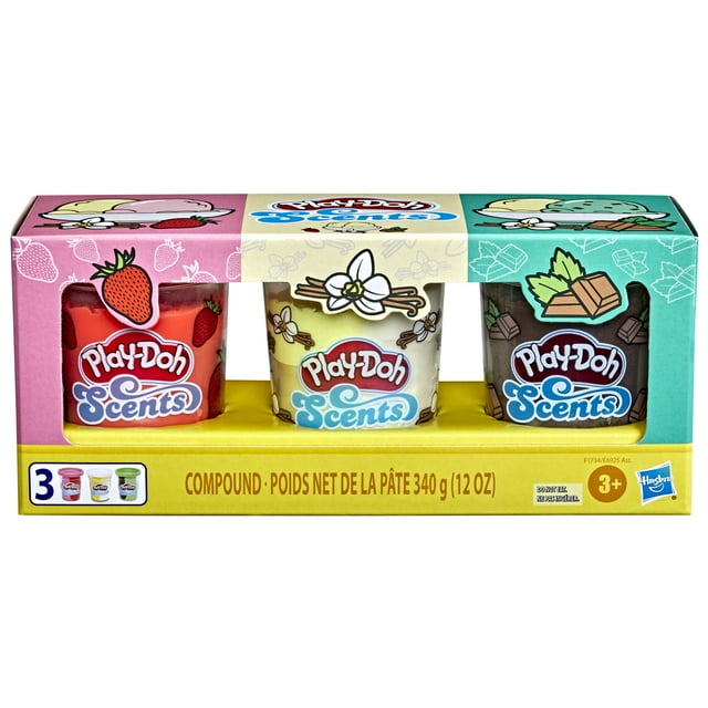 Play-Doh Scents 3-Pack of Non-Toxic Ice Cream Scented Modeling Compound ...