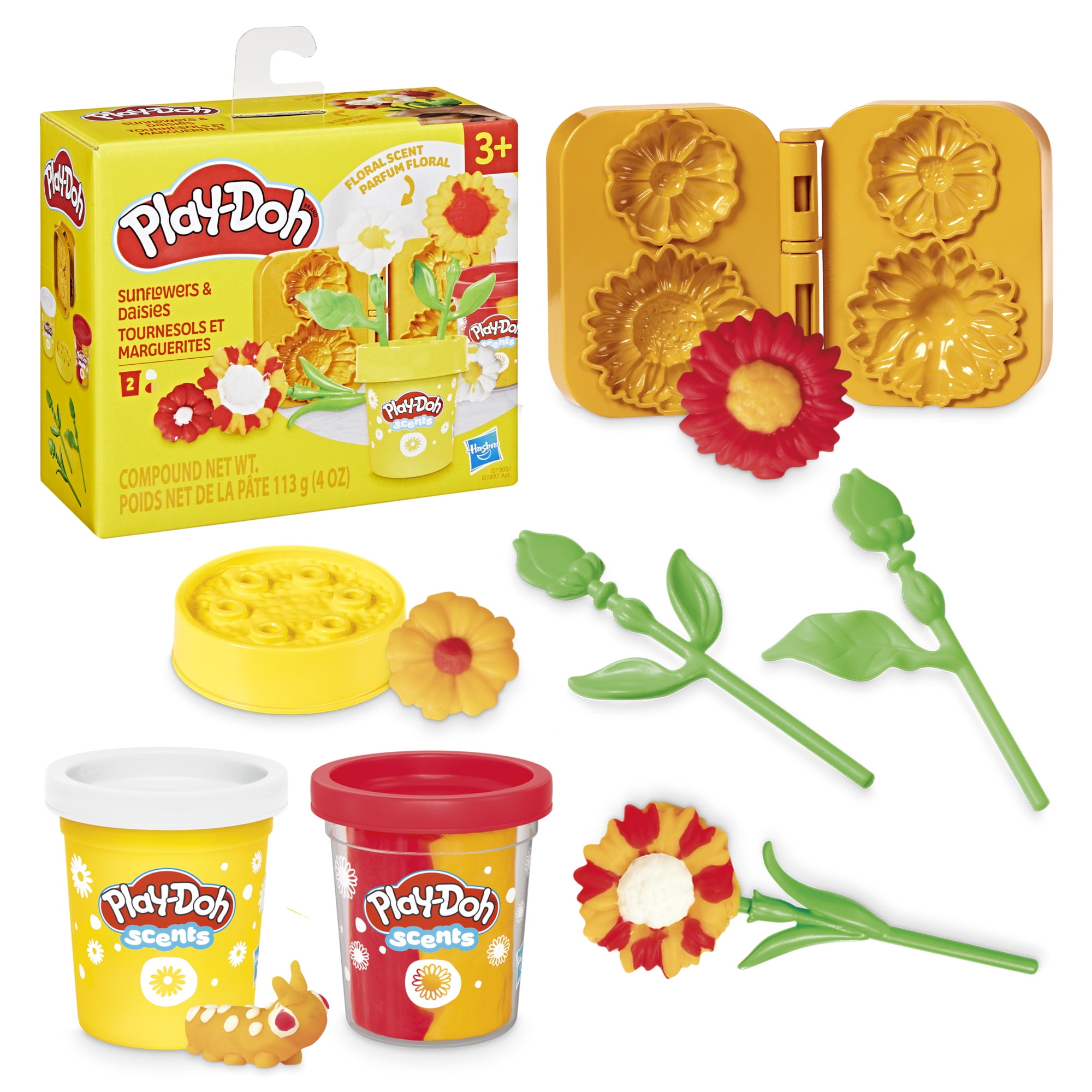 Play-Doh Sunflowers & Daisies Playset, Kids Arts & Crafts, Flower Toys ...
