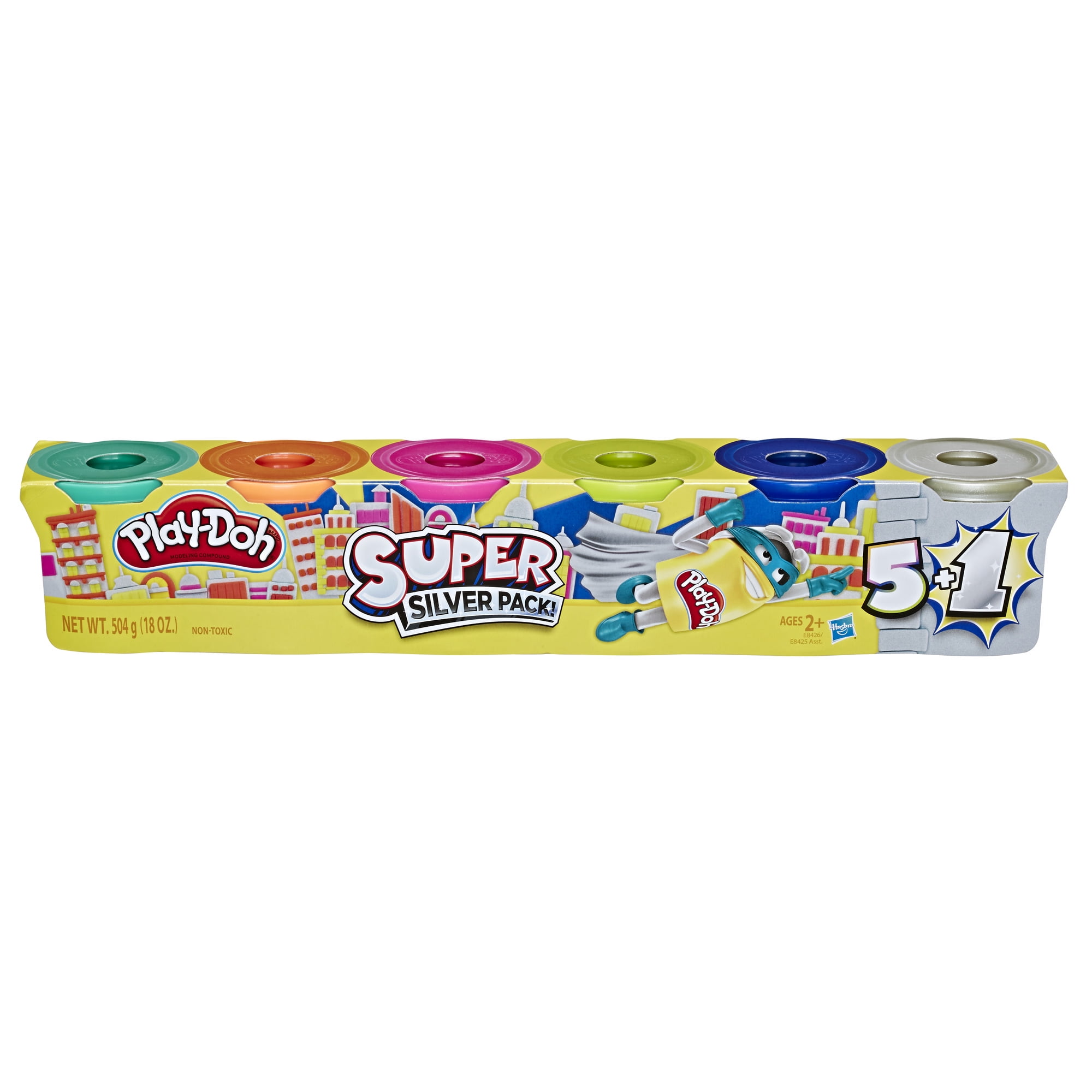 Play-Doh Super Silver Pack of 6 Non-Toxic Colors - Walmart.com