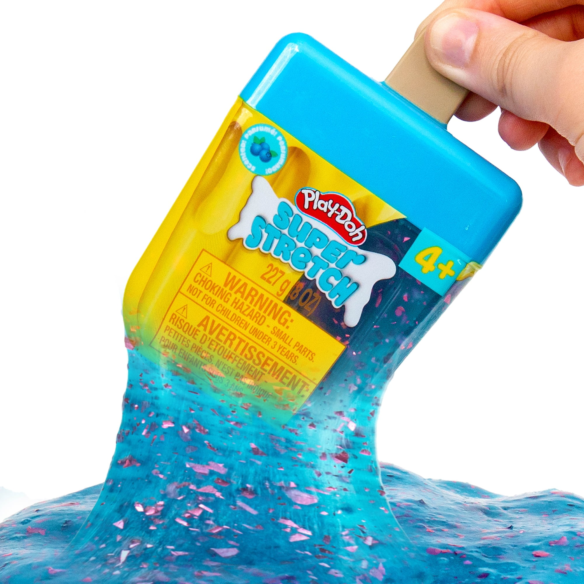 Play-Doh Super Stretch Berry Blizzard Pop, Sparkly Blueberry-Scented ...