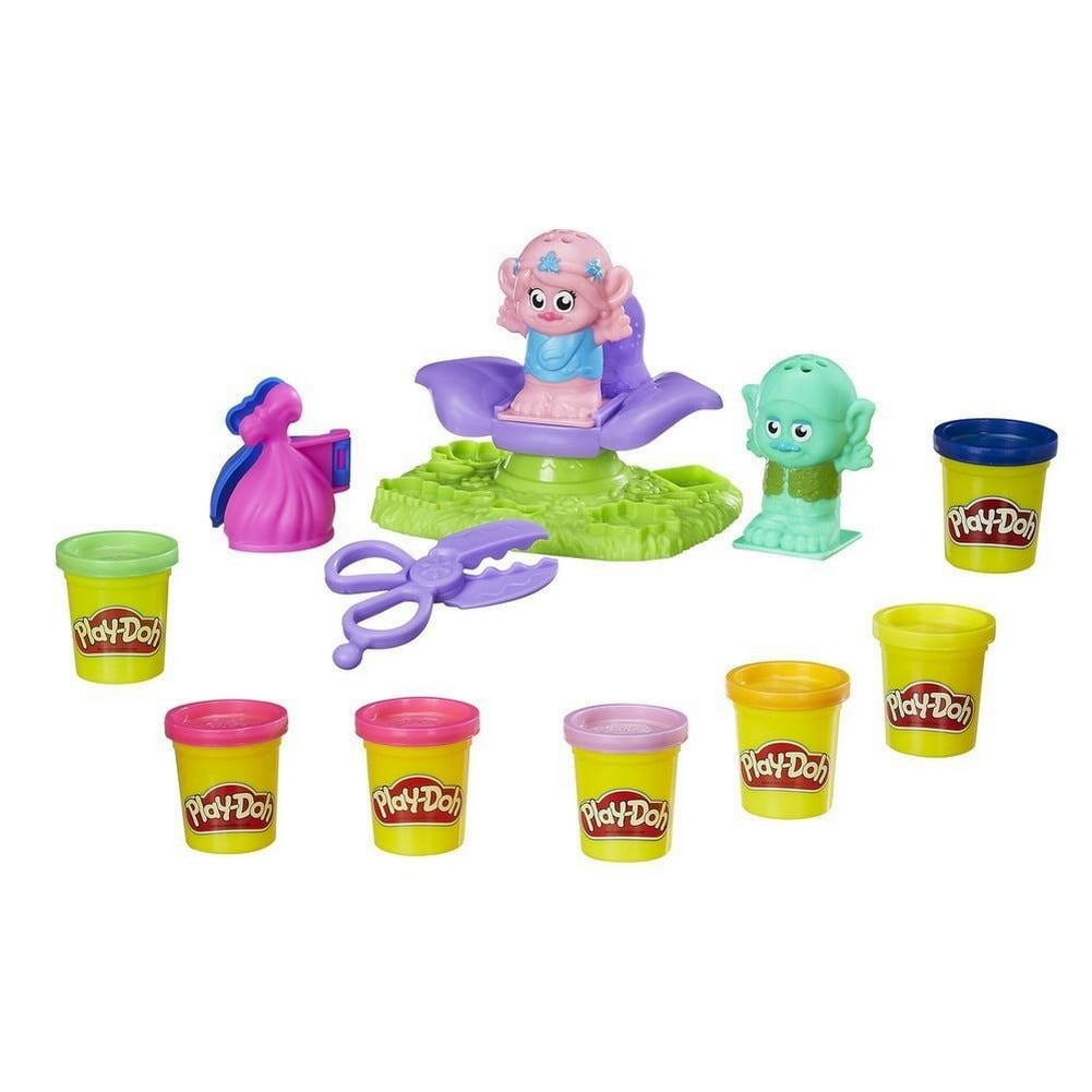 Play-Doh Trolls Press N Style Salon Kit, includes Poppy and Branch ...