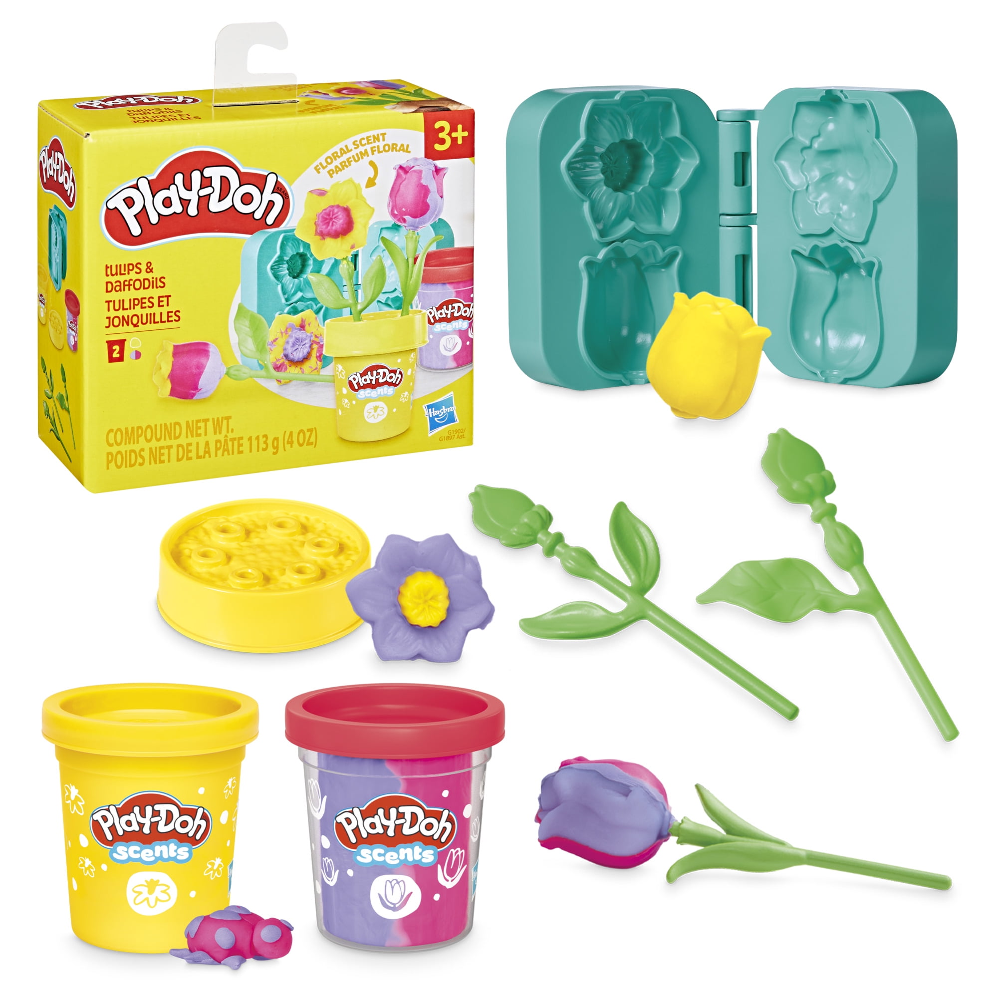 Play-Doh Tulips & Daffodils Playset, Kids Arts & Crafts, Flower Toys ...