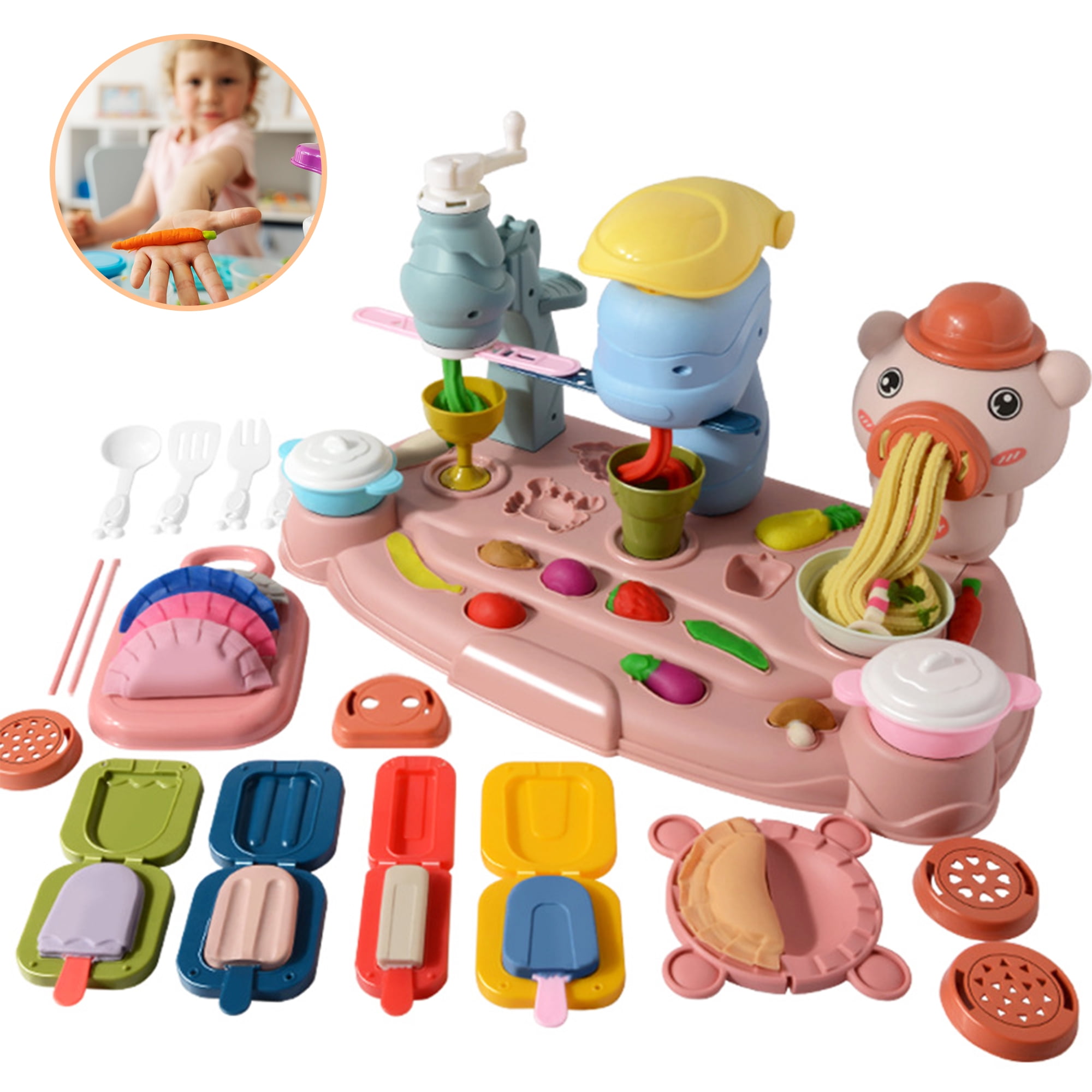 Play Dough Sets for Kids 2-4,Clay Noodle Maker,3 in 1 Noodle Maker Toy ...