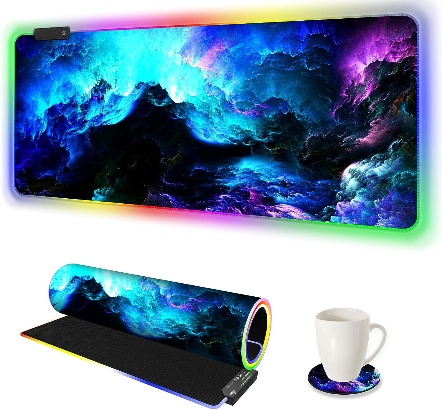 and Play, Easy to Use】This RGB gaming mouse pad is powered by USB, plug ...