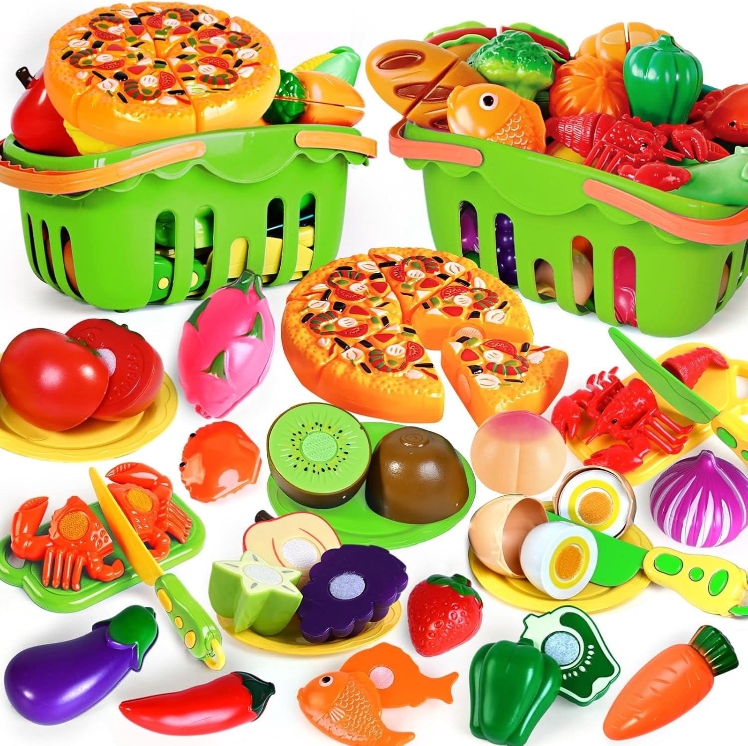 Play Food Set for Kids Kitchen, Pretend Food Toy for Toddlers Age 1-3 ...