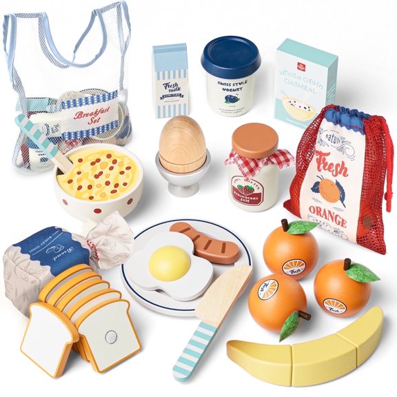 OSLINE Wooden Food Toys Kitchen Accessories, Birthday Gifts for Girls ...