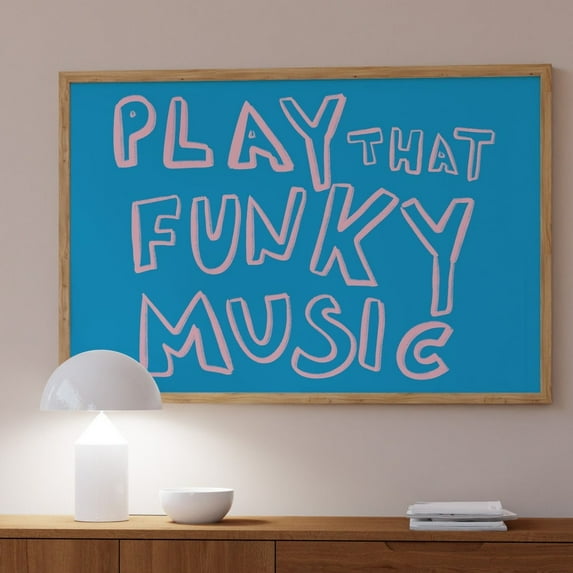 Play That Funky Music Print, Mid Century Print, Hand Drawn Sketch ...