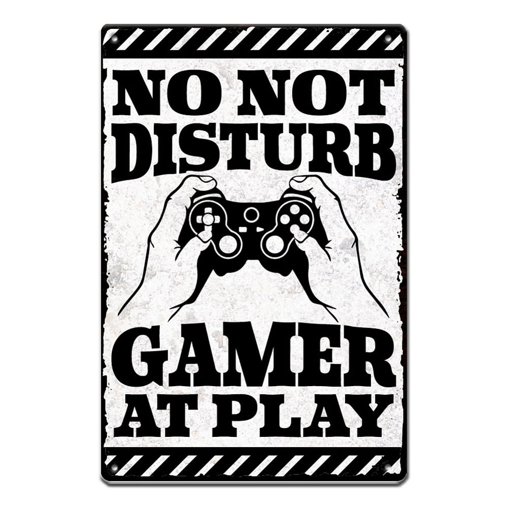 Play Game Metal Signs Vintage Do Not Disturb Gamer Tin Sign Funny Signs ...