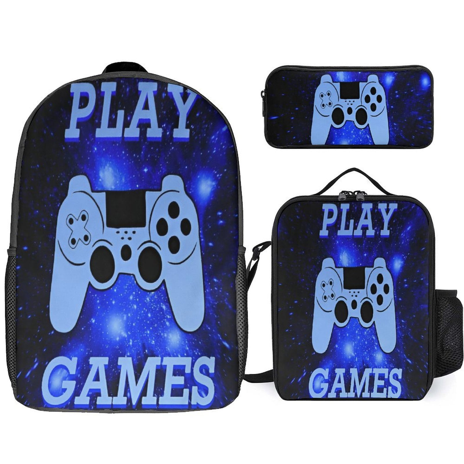 Play Games Controller Galaxy 3D Printed 3pcs/Set Bags Laptop Daypack ...