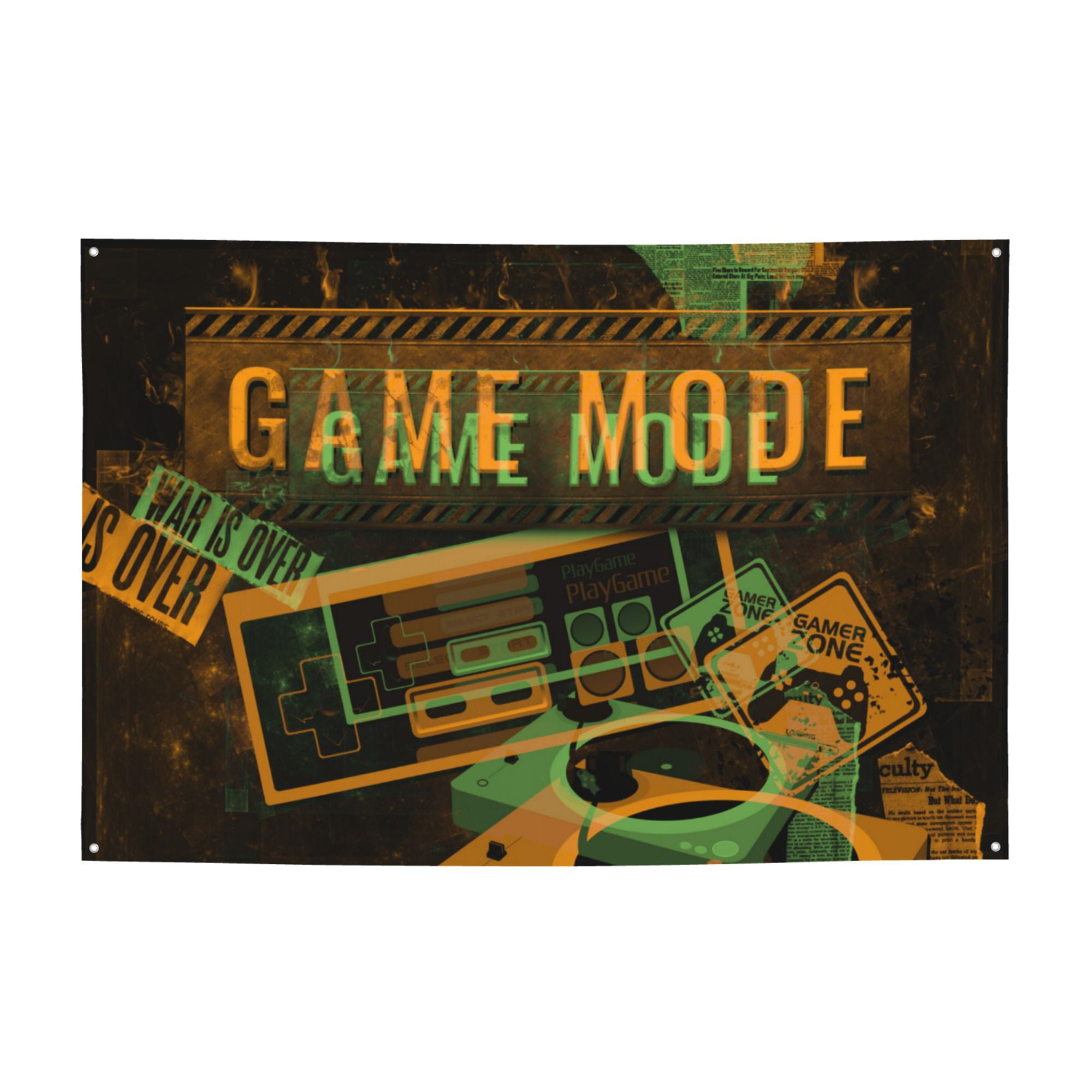 Play Games Gamepad Sign Banner, Gamer Zone Hanging Banners Backdrop ...