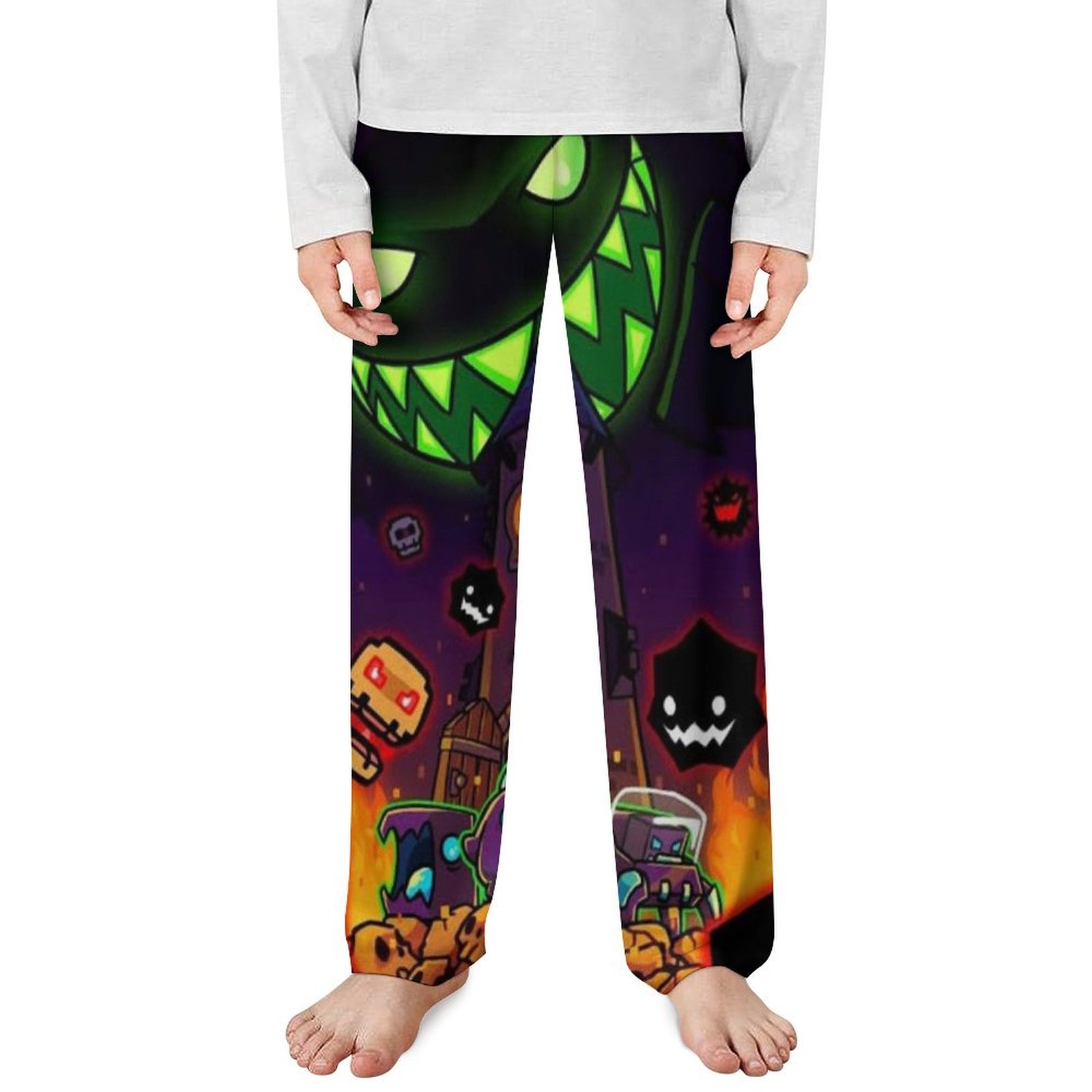 Play Geometry Dash Children's Pajamas Cozy Lounge Straight Leg Sleeping ...