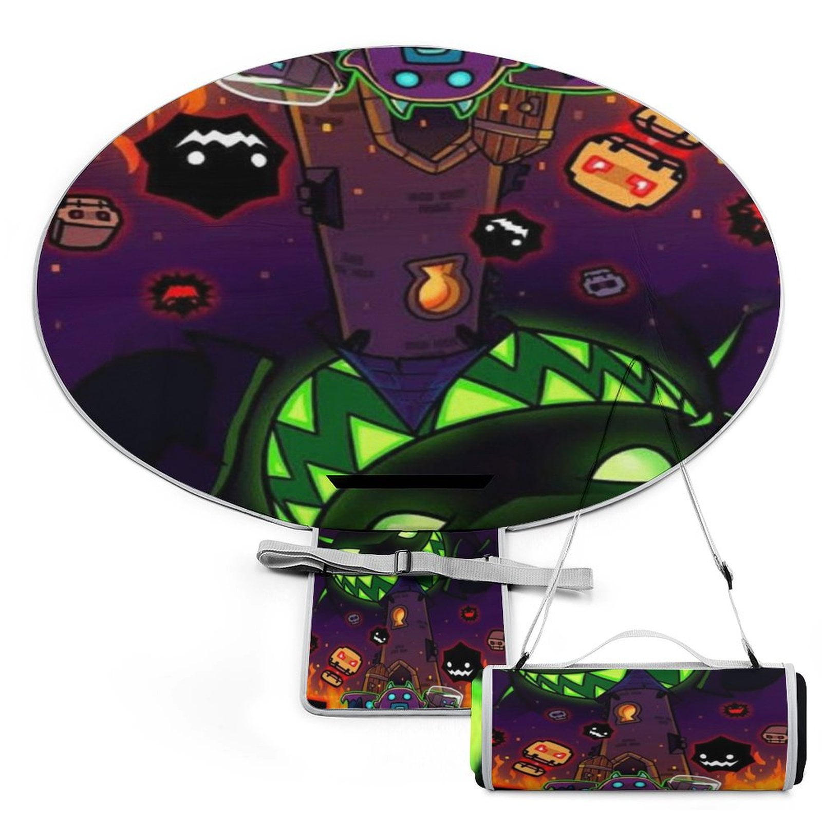 Play Geometry Dash Round Picnic Mat Summer Beach Blanket Crawling Mat ...