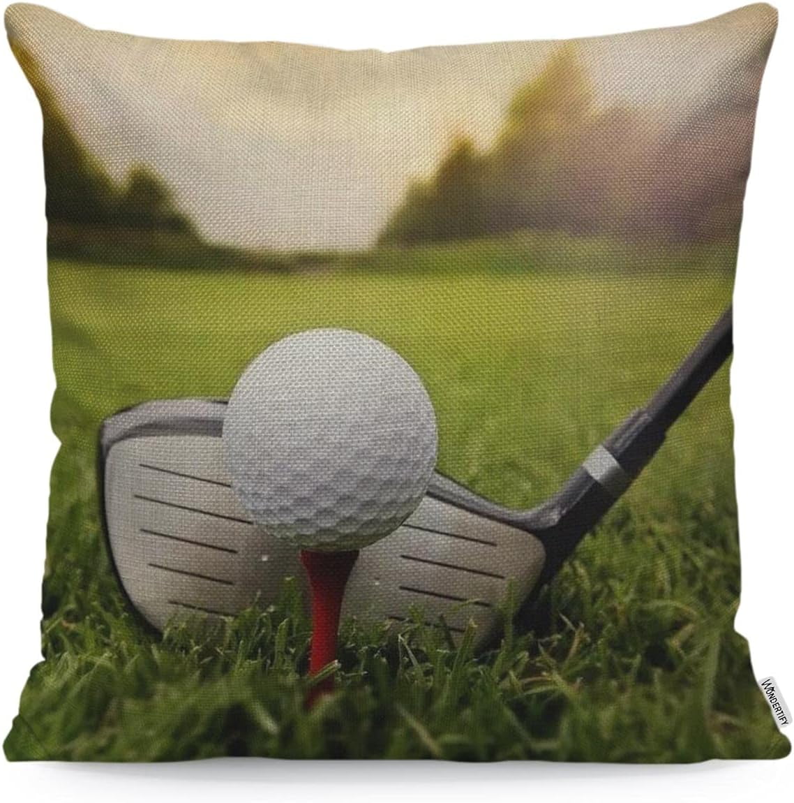 Play Golf Cushion Cover Golfball Golf Club Grassland Throw Pillow ...