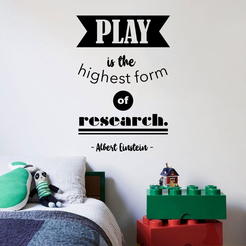 Play Is The Highest Form Of Research Albert Einstein Nursery Room Vinyl ...