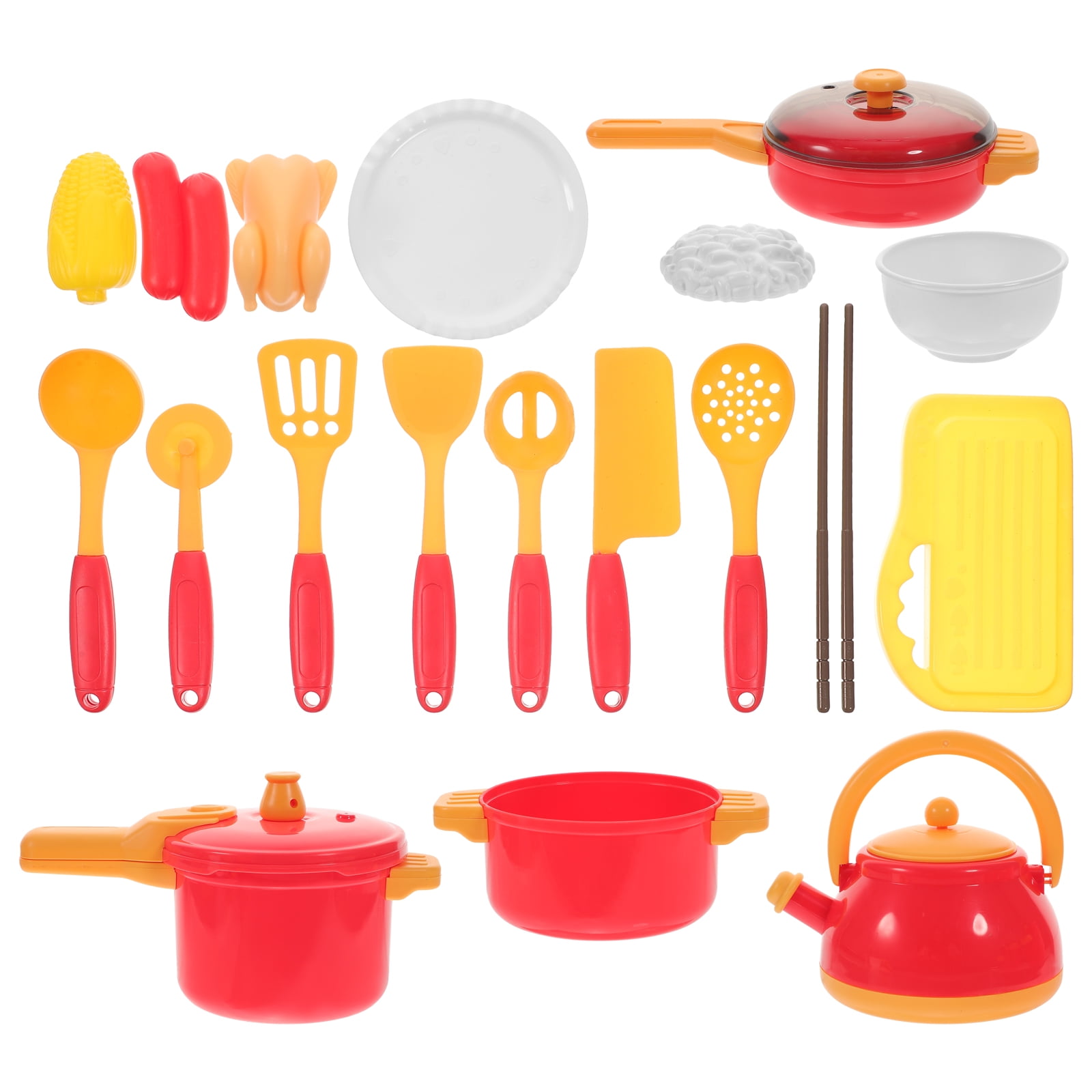 Red ABS Kitchen Set for Kids to Develop Cognitive Skills and Creativity ...