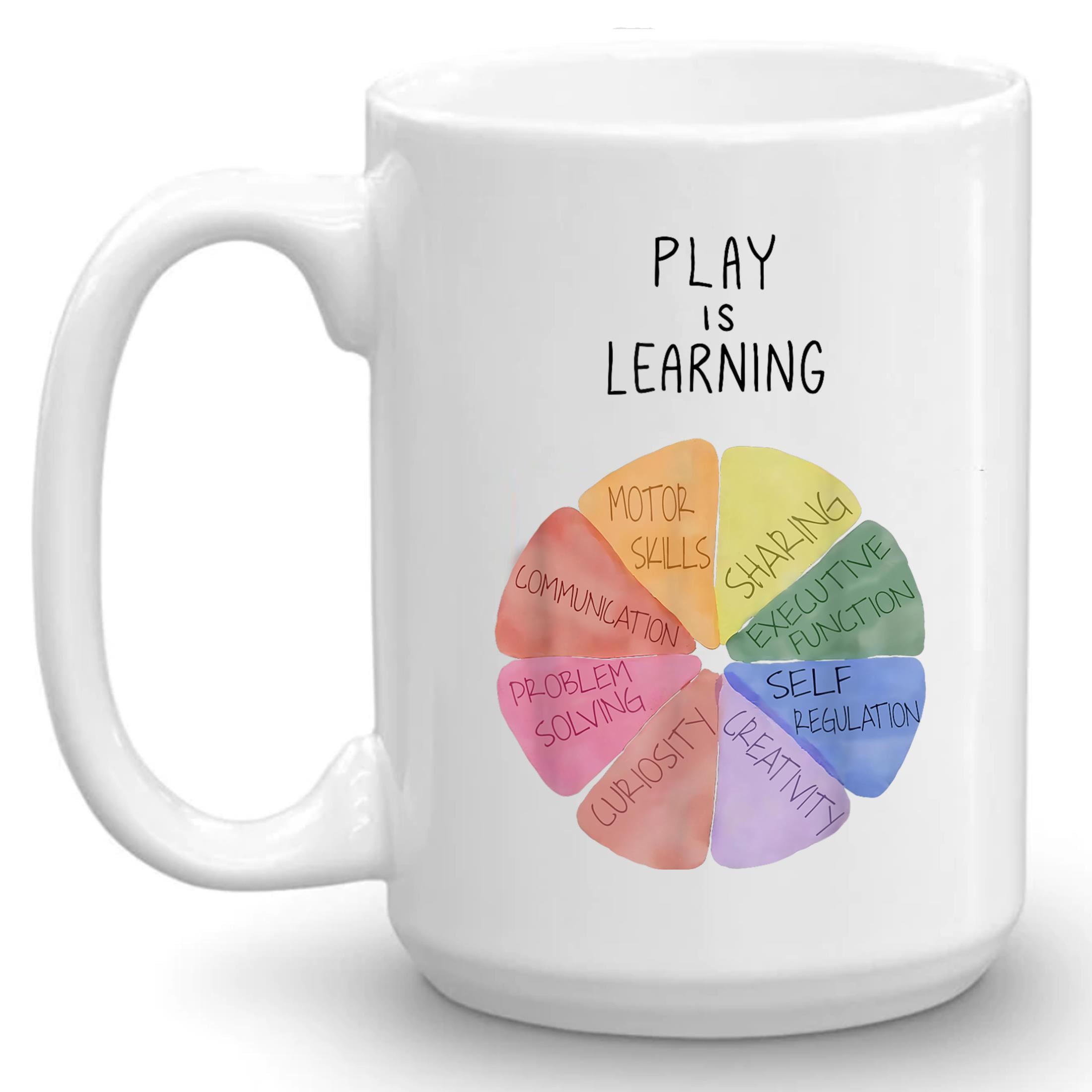 Play Is Learning Funny Teacher Teaching Gift Ceramic Mug 15oz (White ...