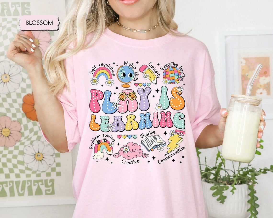 Play Is Learning Shirt, Back To School Teacher Shirt, Groovy Teacher ...