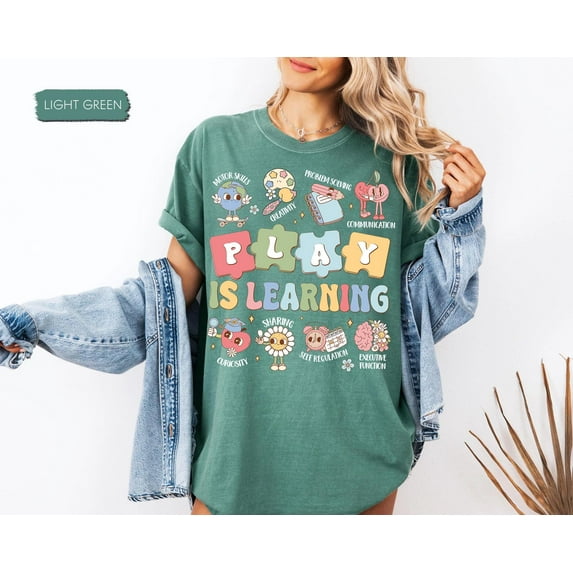 Play Is Learning Teacher Shirt, SPED Teacher Shirt, Groovy Teacher ...
