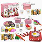 10-piece Playset Metal Pots and Pans Kitchen Cookware for Kids with ...