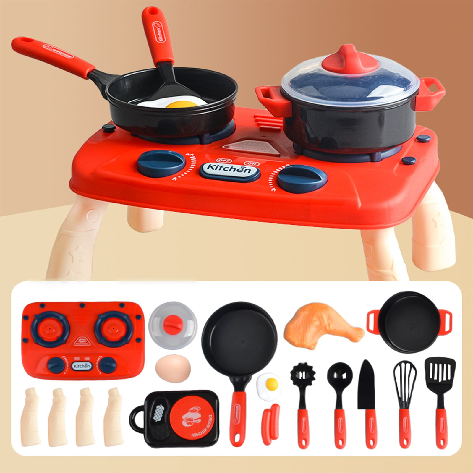 Play Kitchen Set | Pretend Cooking Toy | Plastic Tableware & Utensils ...